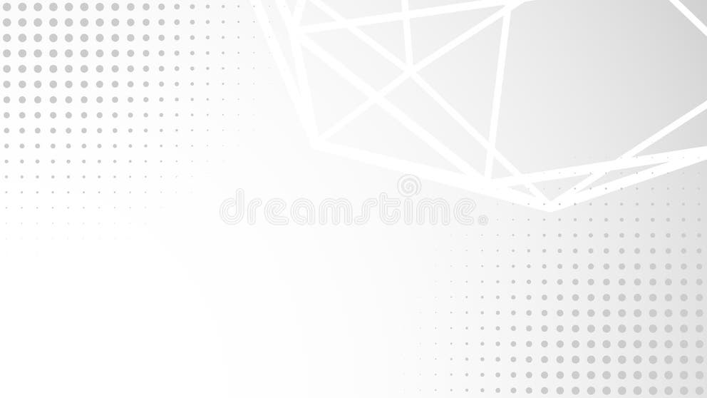 Abstract Gray White Background. White Wireframe Polyhedron on Gradient ...