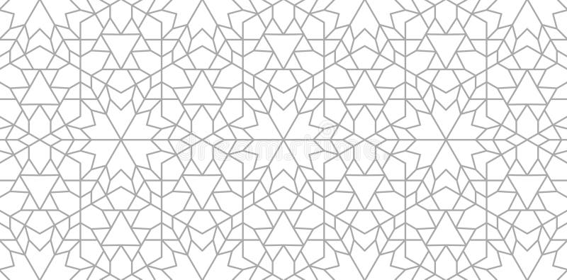 Abstract Gray White Line. Geometric Star Shaped Background. Traditional ...