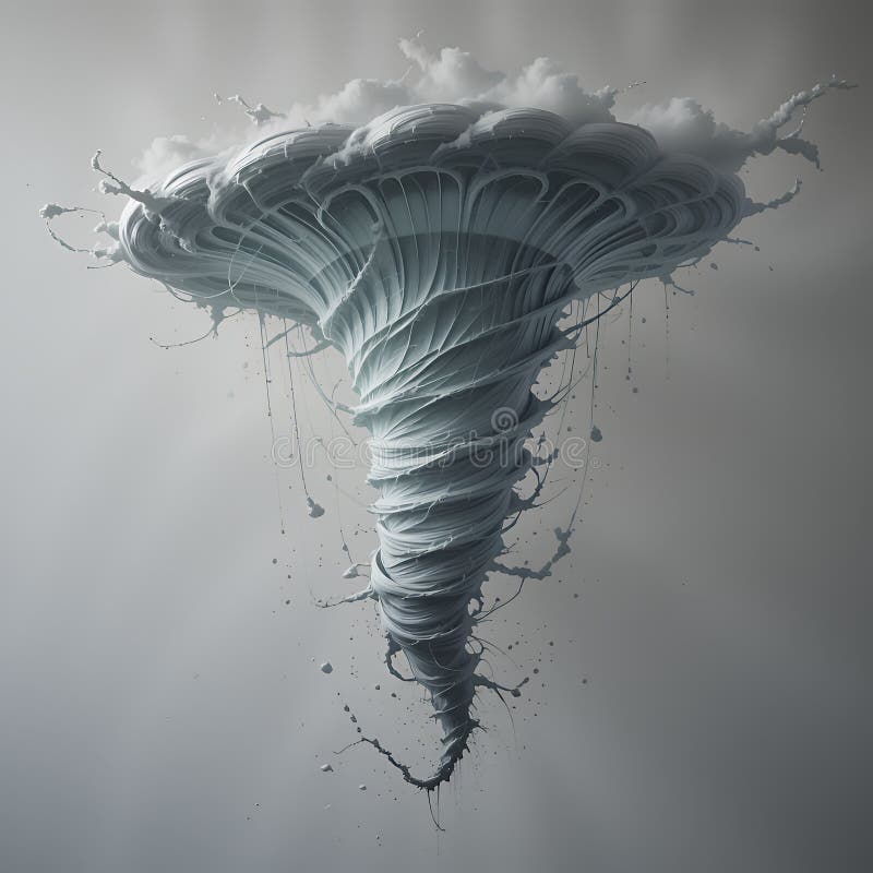 Abstract Gray and White Swirling Vortex 3D Rendering Stock Illustration ...