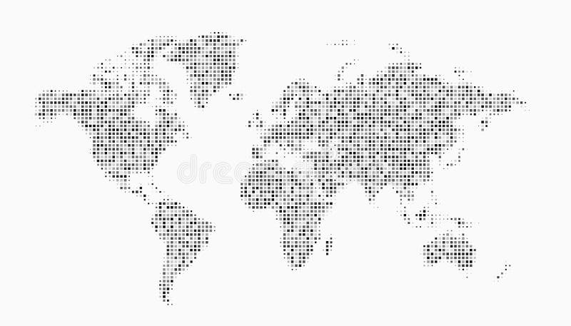 Abstract Gray World Map in Dotted Style Vector Stock Vector ...
