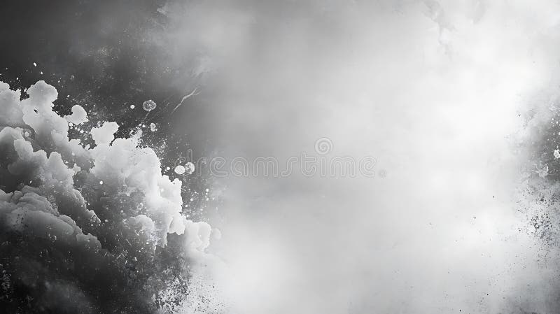 Abstract Grayscale Art Featuring Textured Clouds and Splashes Stock ...