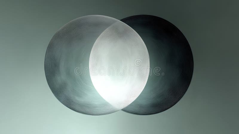Abstract Grayscale Artwork Depicting Overlapping Circular Forms Stock Illustration ...