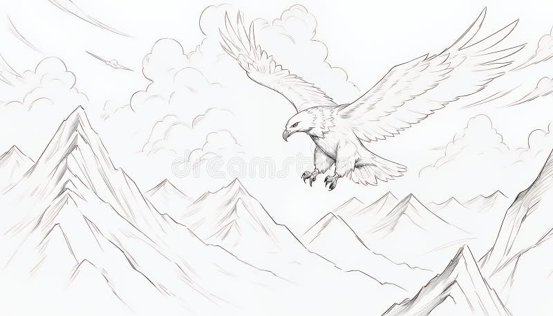 Abstract Grayscale Bird Illustration: Intertwined Avian Forms in ...