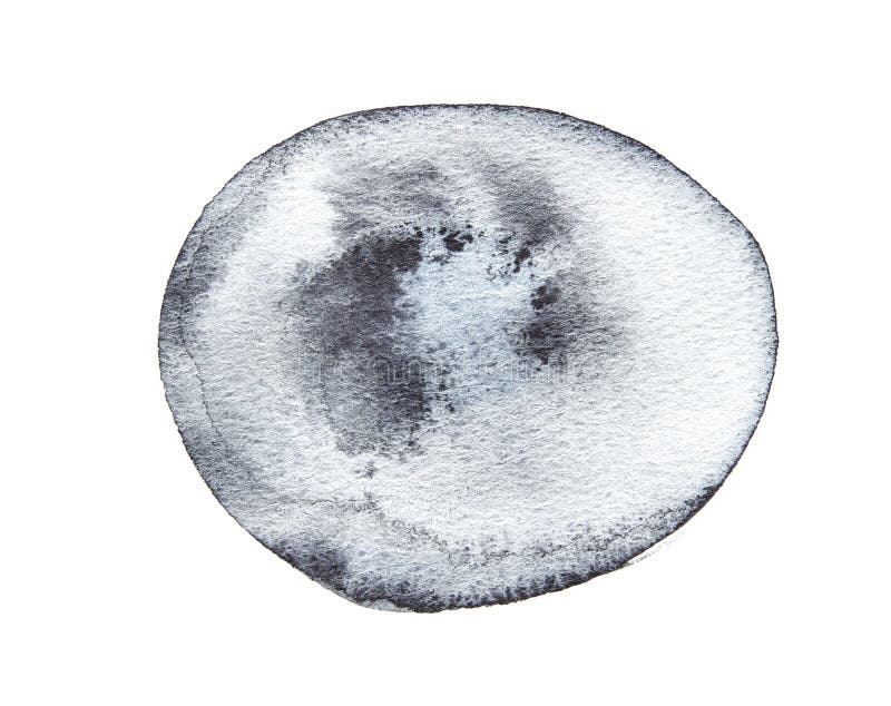Abstract Grayscale Circular Watercolor Texture with Artistic Brush ...