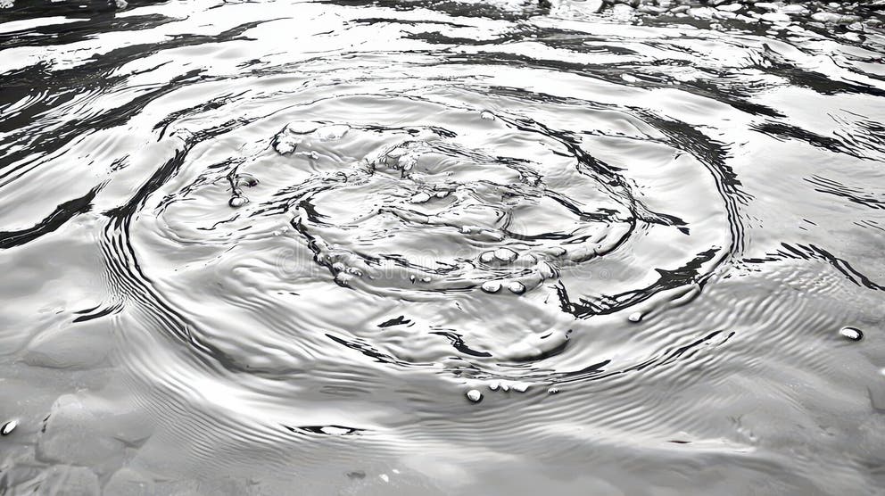 Abstract Grayscale Concentric Ripples on Water Surface Stock ...