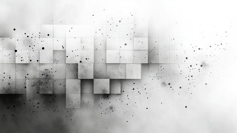 Abstract Grayscale Cubes, Digital Art, White Background, Data ...