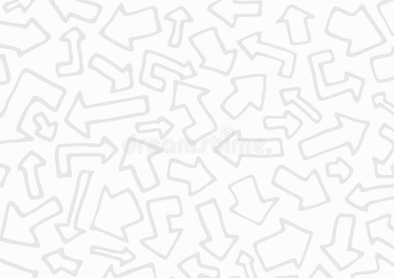 Abstract Grayscale Doodle Arrows Background Template. Stock Vector ...