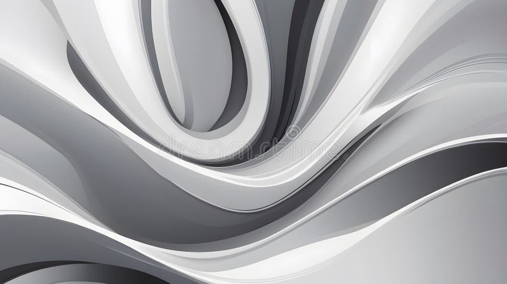 Abstract Grayscale Flowing Curves Background Stock Illustration ...