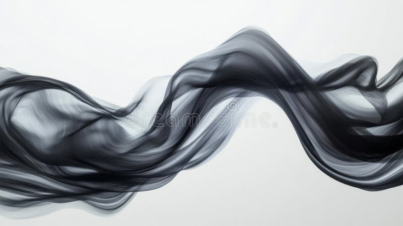 Abstract Grayscale Flowing Wave Design Art Stock Illustration ...