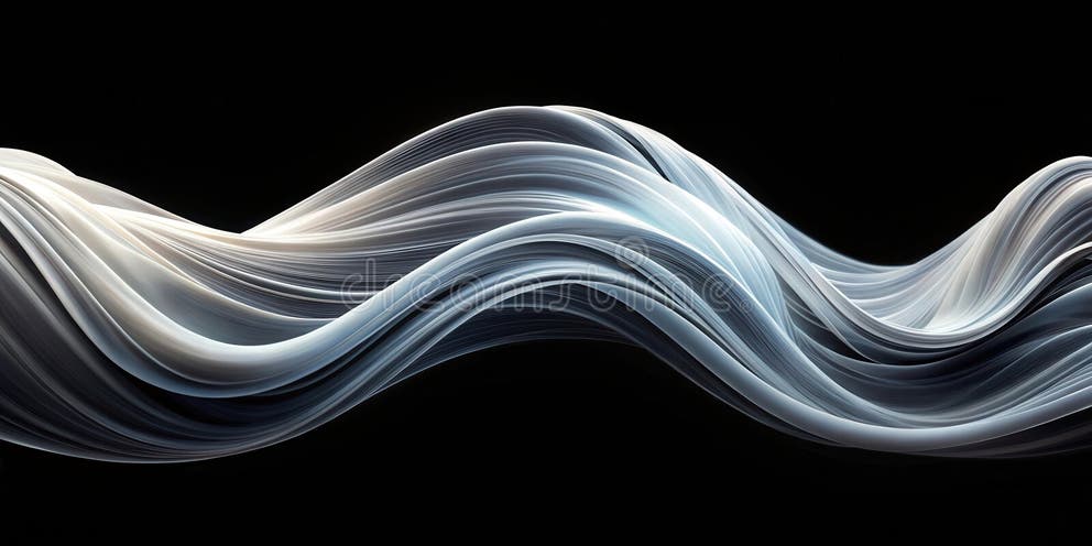 Abstract Grayscale Flowing Wave Design Element, Perfect for Elegant ...