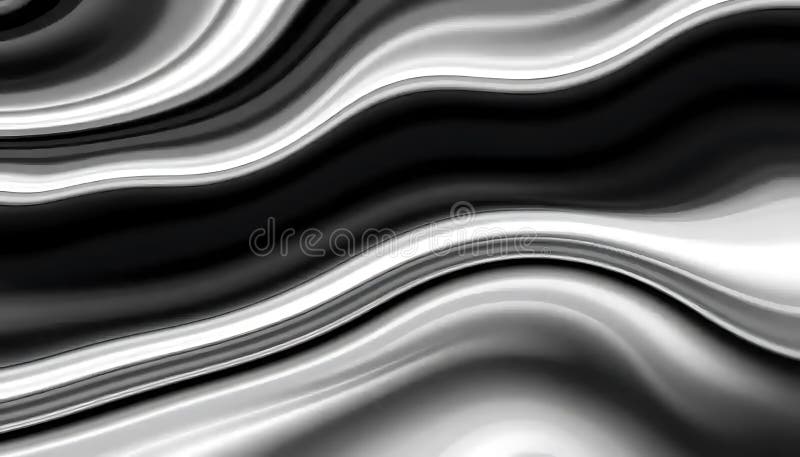 Abstract Grayscale Flowing Wave Design Pattern Stock Illustration - Illustration of flowing ...