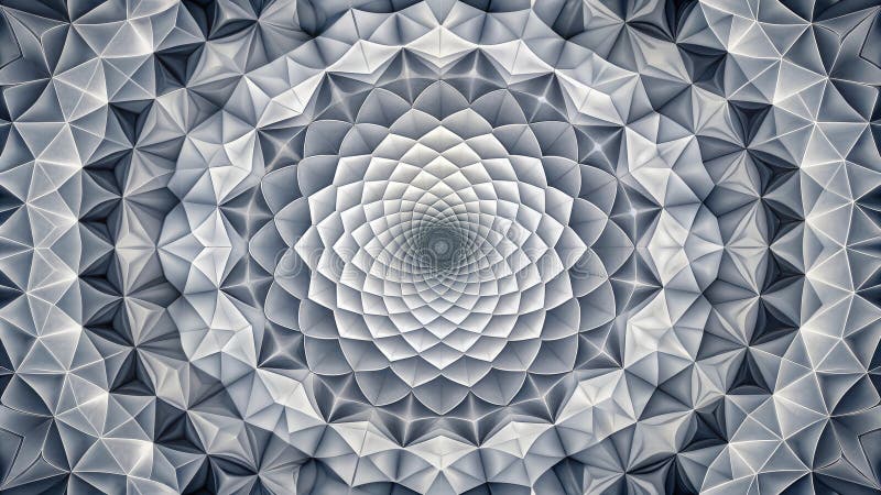 Abstract Grayscale Geometric Pattern with Radiating Triangular and ...