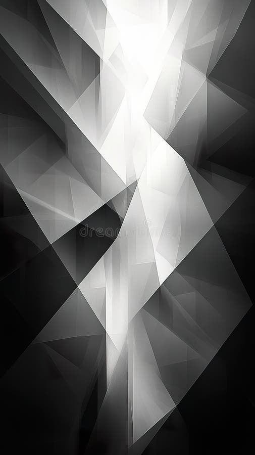 Abstract Grayscale Geometric Shapes Forming a Complex Pattern Stock ...