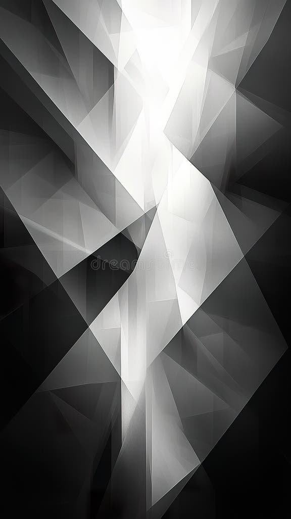 Abstract Grayscale Geometric Shapes Forming a Complex Pattern Stock ...