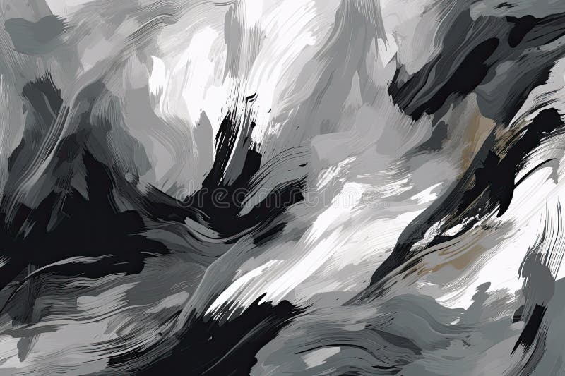 Abstract Grayscale Gradient with Bold Brush Strokes Stock Illustration ...