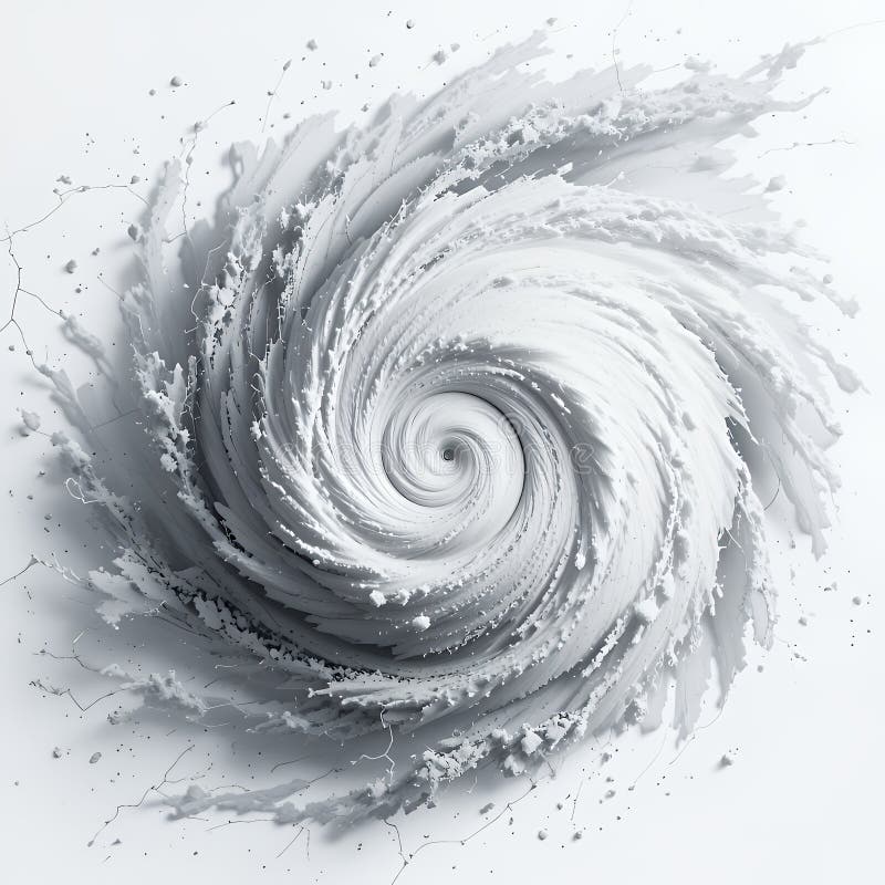 Abstract Grayscale Vortex Illustration: 3D Render of a Swirling Spiral ...