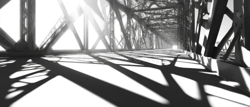 Abstract Grayscale Image of Bridge Structure Stock Illustration ...