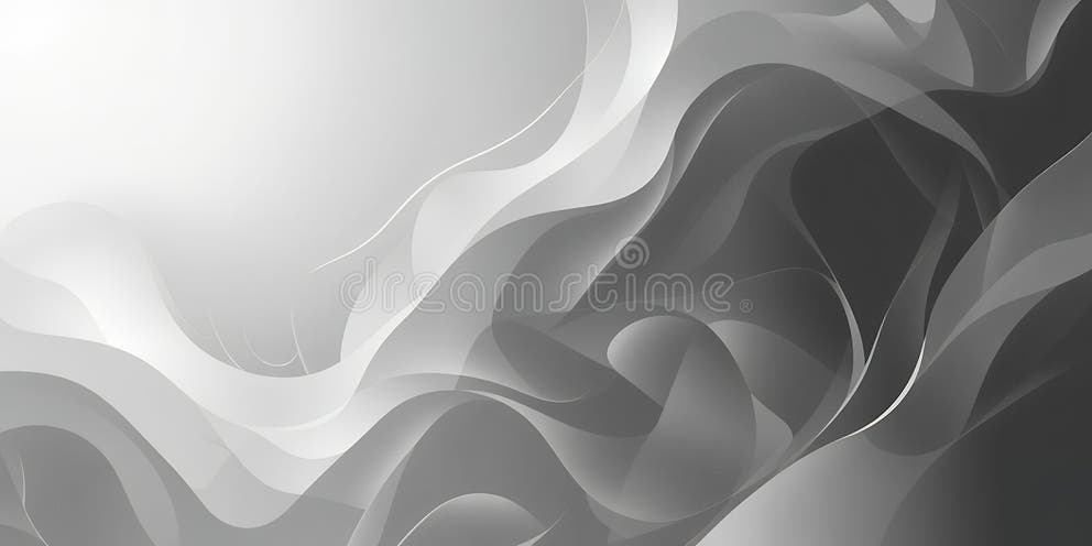 Abstract Grayscale Image Featuring Flowing Wave Like Shapes and Subtle ...