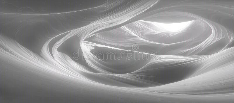 Abstract Grayscale Image Featuring Swirling Patterns and a Bright Light ...