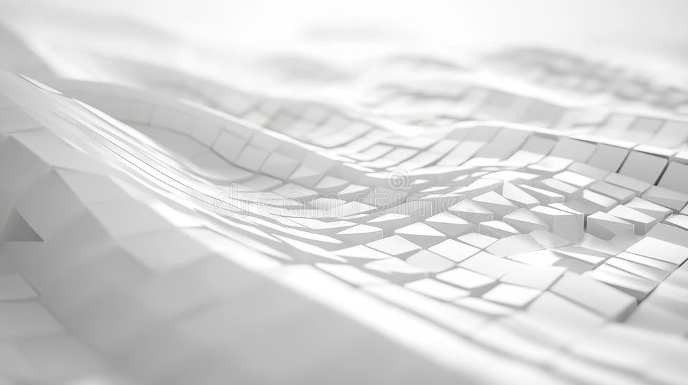 Abstract Grayscale Wavy Surface with Square Shapes Stock Illustration ...