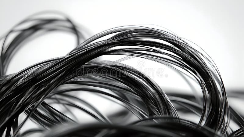 Abstract Grayscale Image of Interwoven Black Wires on White Background ...