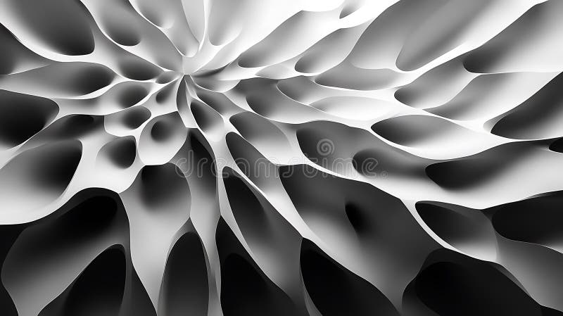Abstract Grayscale Image Showing Organic Flowing Forms Stock ...