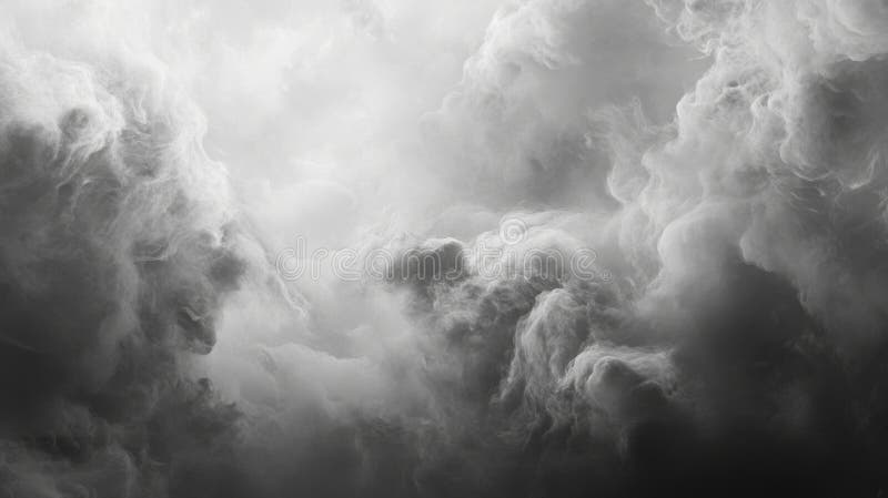Abstract Grayscale Image of Swirling Clouds Stock Illustration ...