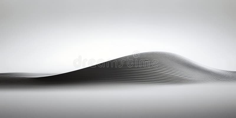 Abstract Grayscale Image of a Wavy Layered Shape Stock Illustration ...