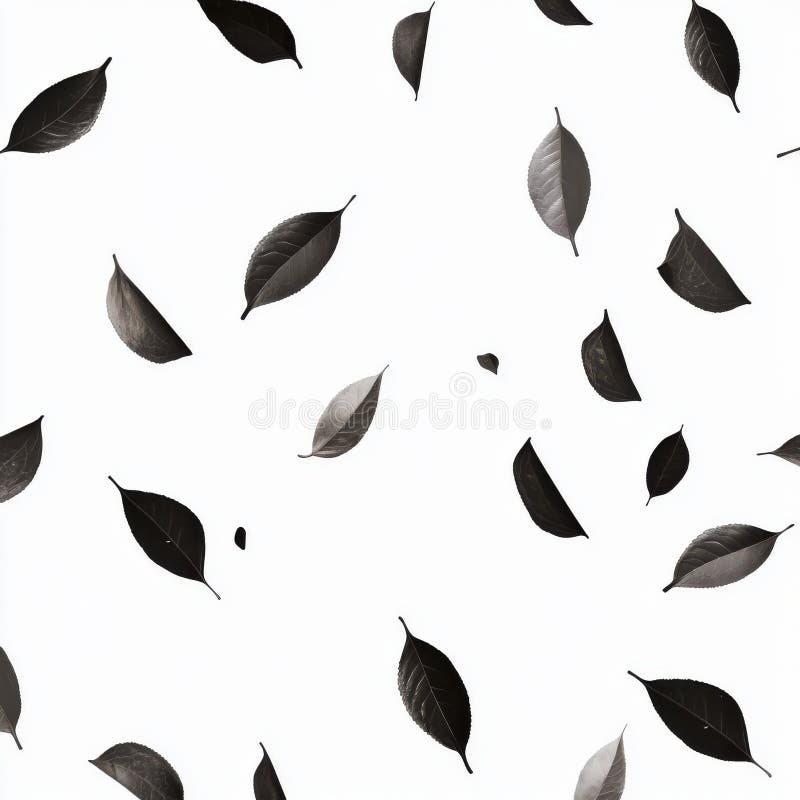 Abstract GrayScale Leaf Pattern on White Background Stock Illustration - Illustration of white ...
