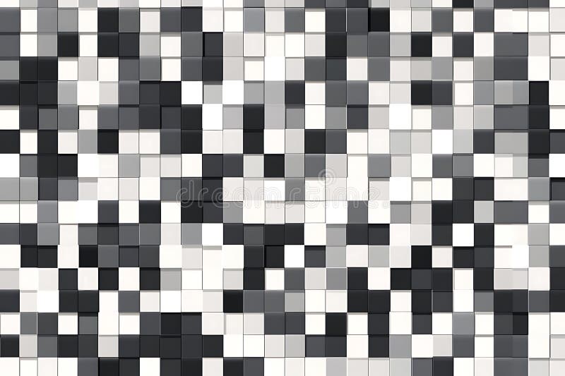 Abstract Grayscale Mosaic of Small Squares Stock Illustration ...