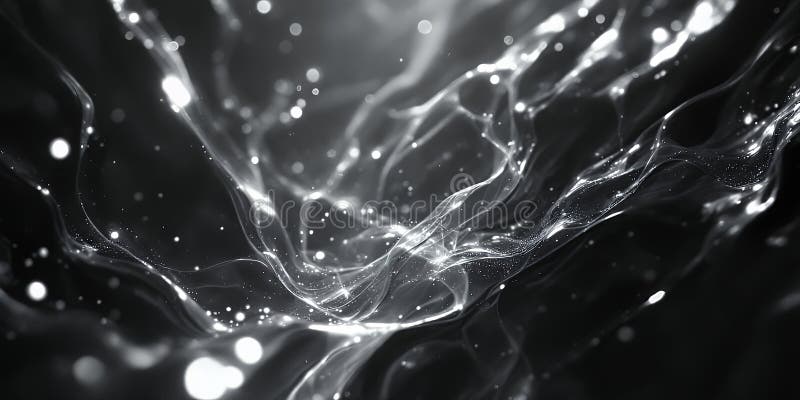 Abstract Grayscale Particle Flow Animation Stock Illustration ...