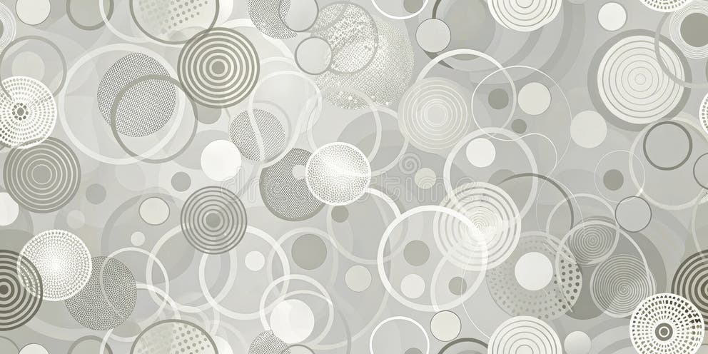 Abstract Grayscale Pattern Featuring Overlapping Circles with Various ...