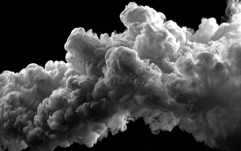 Abstract Grayscale Smoke Cloud Texture Stock Illustration ...