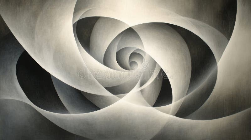 Abstract Grayscale Spiral Vortex Pattern Stock Illustration ...