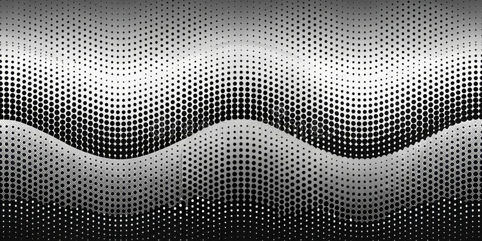Abstract Grayscale Undulating Pattern of Varied Sized Dots Creating a ...