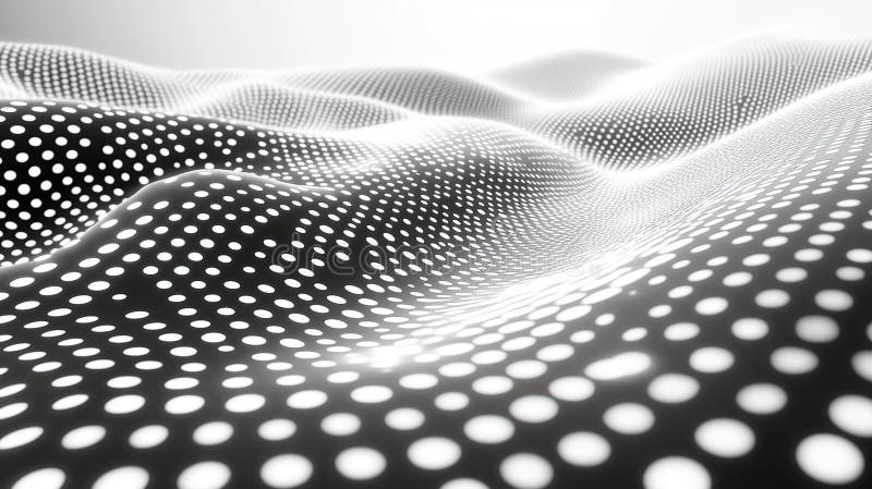 Abstract Grayscale Undulating Surface with Dotted Texture Stock ...