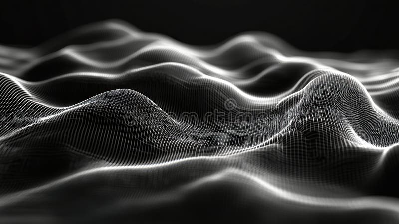 Abstract Grayscale Undulating Wave Pattern Stock Illustration ...