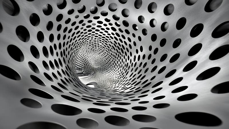 Abstract Grayscale Vortex of Circles Monochrome Depth and Movement ...