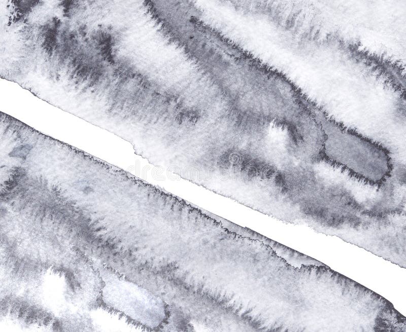 Abstract Grayscale Watercolor Art with Horizontal Brush Strokes and ...