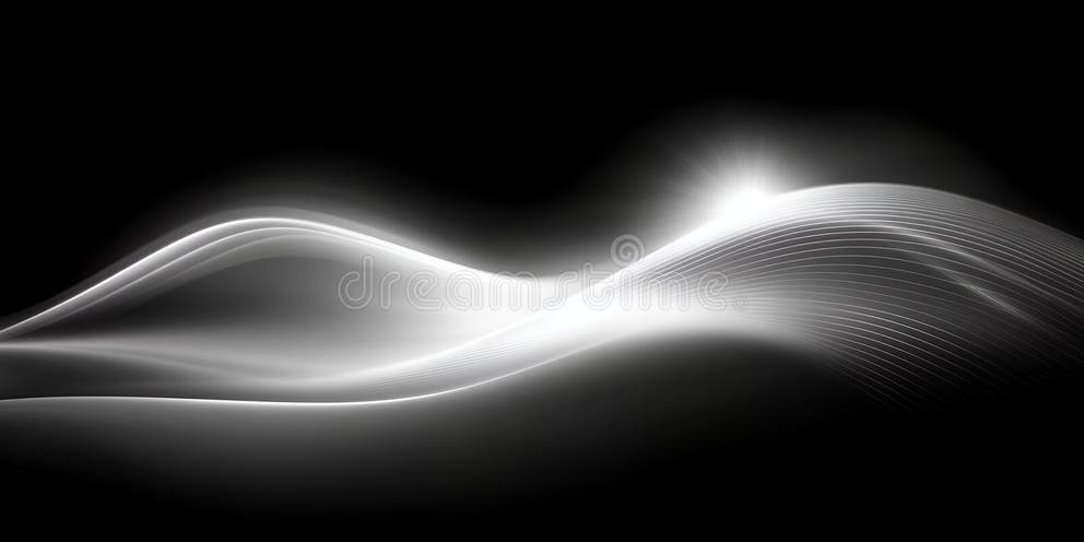 Abstract Grayscale Wave Background Design Elegant Flowing Lines Pattern ...