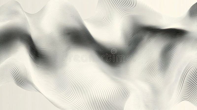 Abstract Grayscale Wave Background. Fluid, Dynamic Design Stock Image ...