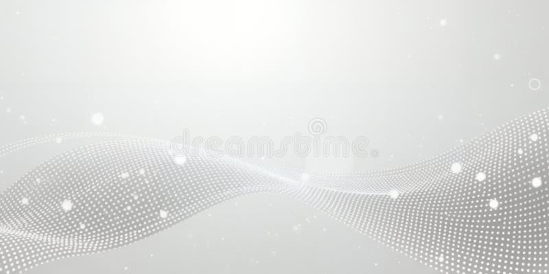 Abstract Grayscale Wave Design with Subtle Sparkle Stock Illustration ...
