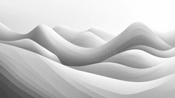 Abstract Grayscale Wave Landscape Stock Illustration - Illustration of ...