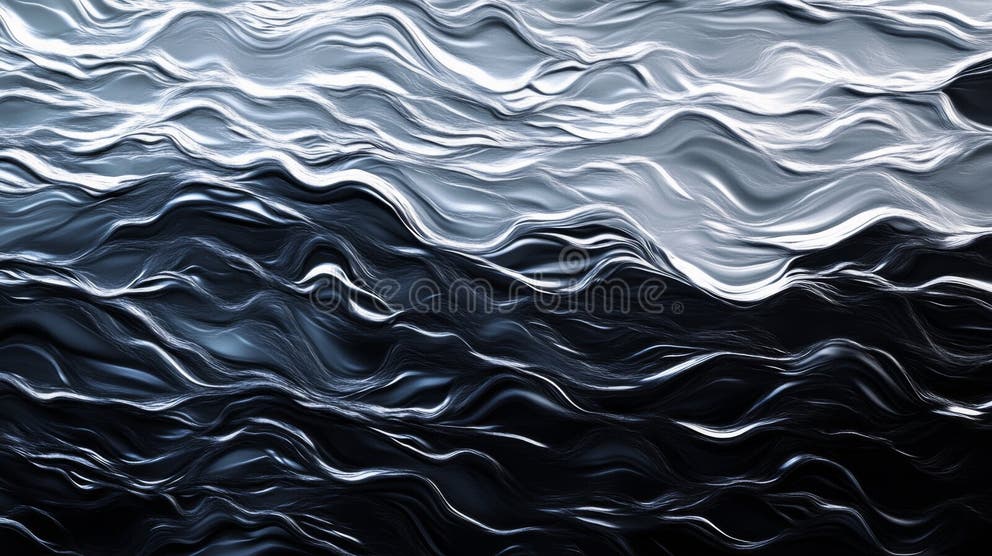 Abstract Grayscale Waves Flowing in Rhythmic Patterns Stock ...