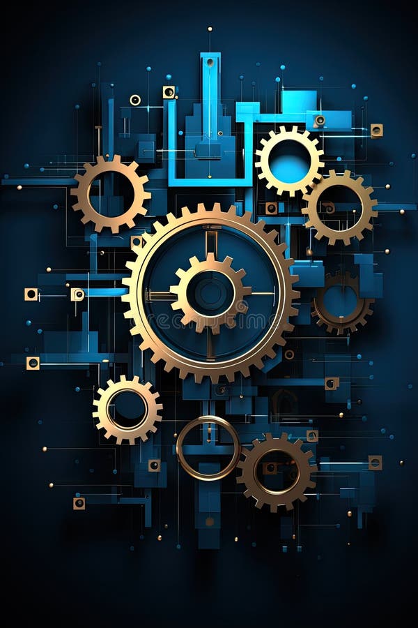 Abstract Great Mechanical Background Stock Illustration - Illustration ...