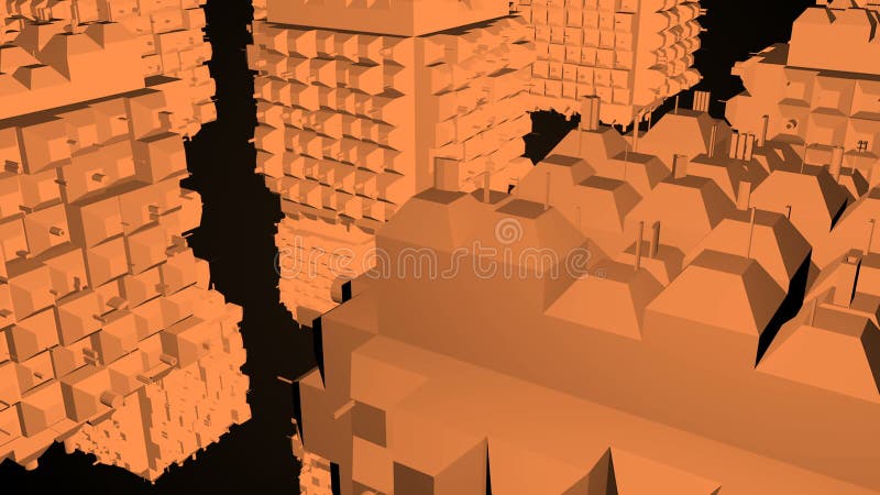 Abstract Greeble Cubes Surface on Black Background. 3d Rendering Stock ...
