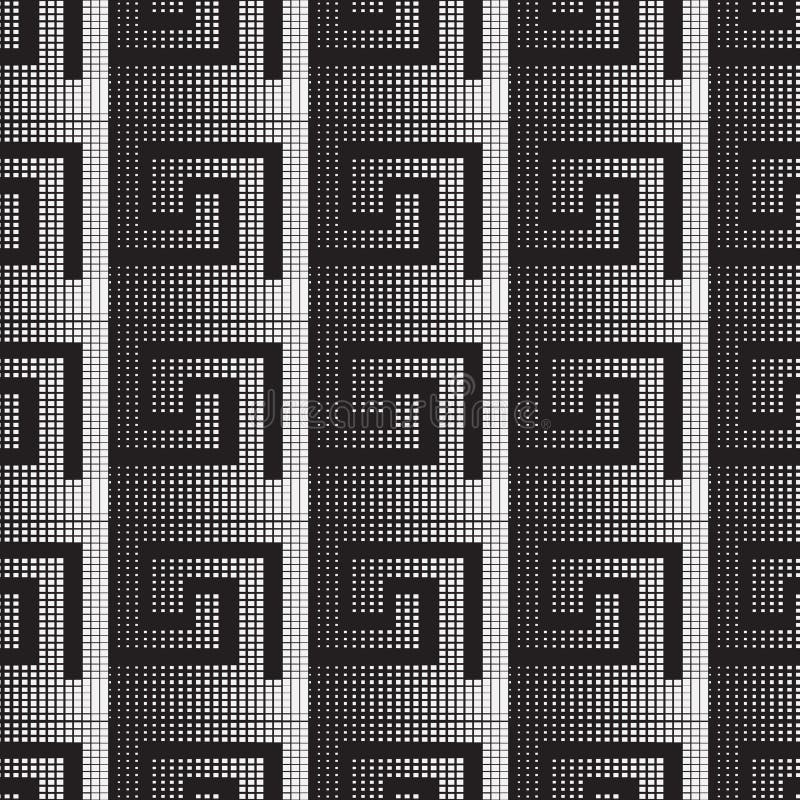 Abstract Greek Halftone Seamless Pattern. Vector Modern Squares ...