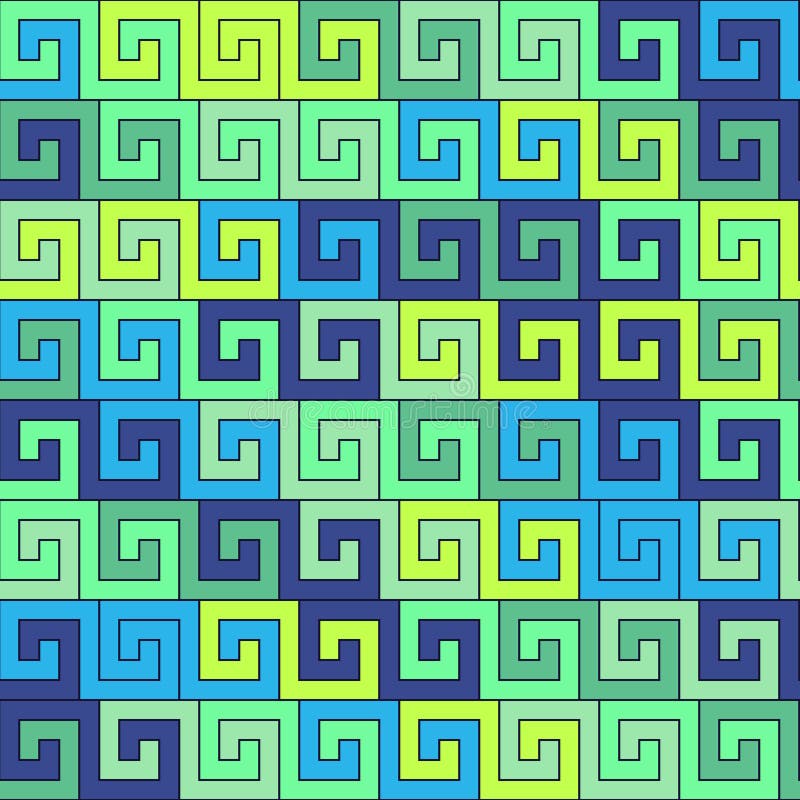 Blue Greek Seamless Pattern Stock Vector - Illustration of wave, greek ...