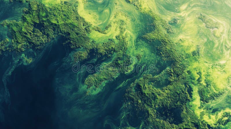 Abstract Green Algae Water Texture Background Stock Illustration ...