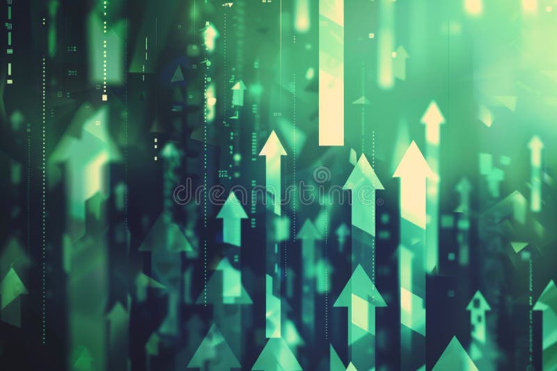 Abstract Green Arrows Growth and Success Stock Illustration ...